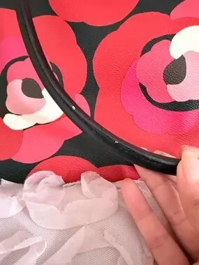 kate spade | Bags | Kate Spade Red And Pink Floral Leather Tote | Poshmark